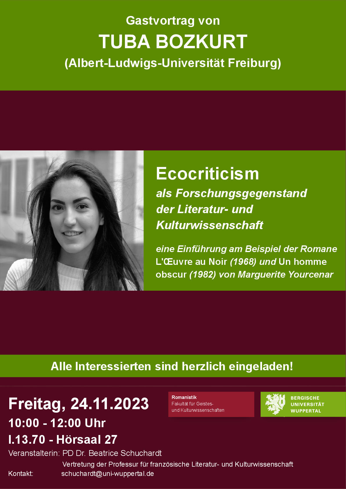 Gastvortrag von Tuba Bozkurt am 24.11. um 10 Uhr